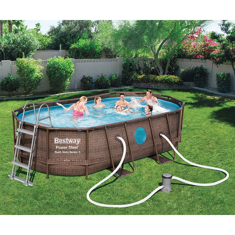 Piscine Bestway ovale Power Steel Swim Vista 4,27 x 2,50 h1,00m