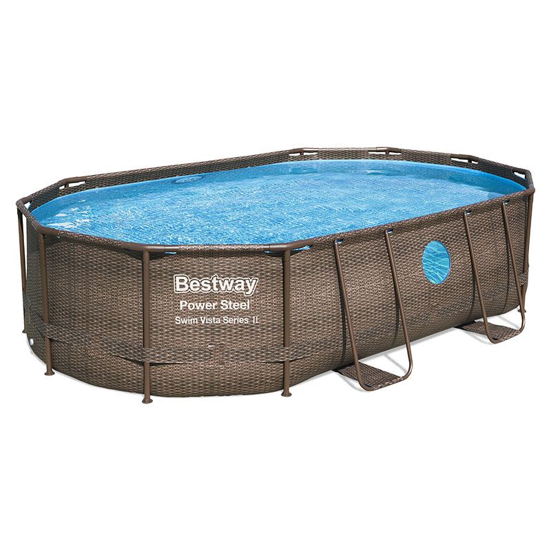 Piscine Bestway Ovale Power Steel Swim Vista 4 88 X 3 05 H1 07m