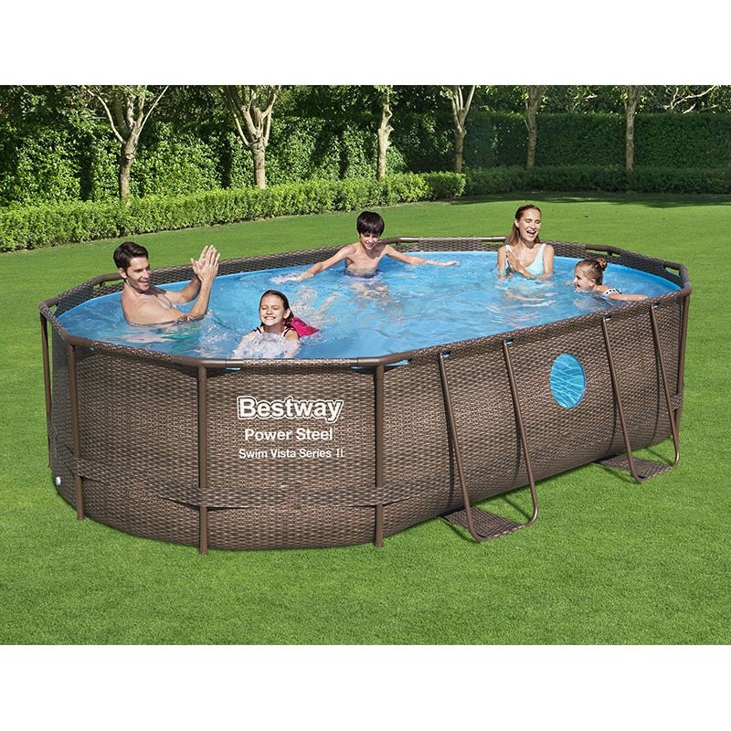 Piscine Bestway ovale Power Steel Swim Vista 4,88 x 3,05 h1,07m