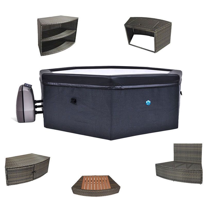 Spa semi-rigide NetSpa Octopus 6 places avec mobilier