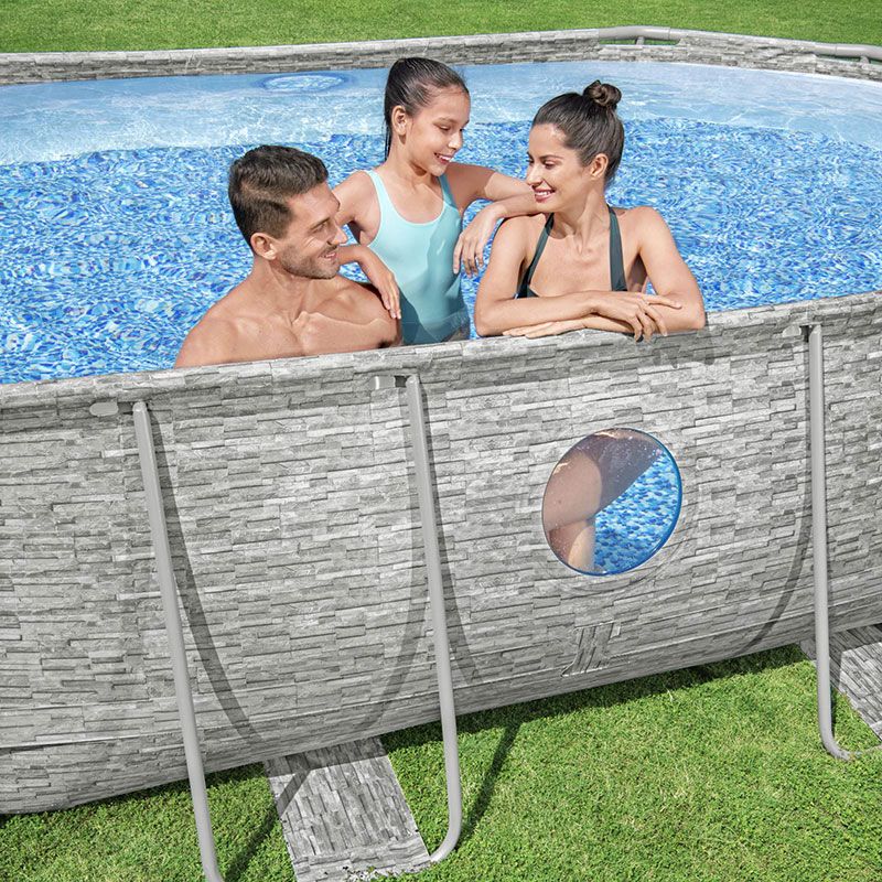 Piscine Bestway ovale Power Steel Swim Vista 4,88 x 3,05 h1,07m