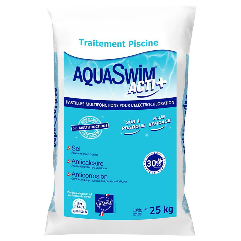 Sel piscine multifonctions Aquaswim Acti+ en pastilles